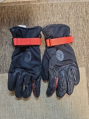 SMARTWOOL Spring Gloves XS Merino Wool Leather Black Unisex Winter Ski ...