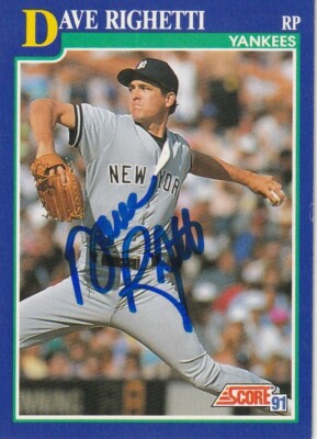 DAVE RIGHETTI NEW YORK YANKEES SIGNED 1991 SCORE CARD #24 | eBay