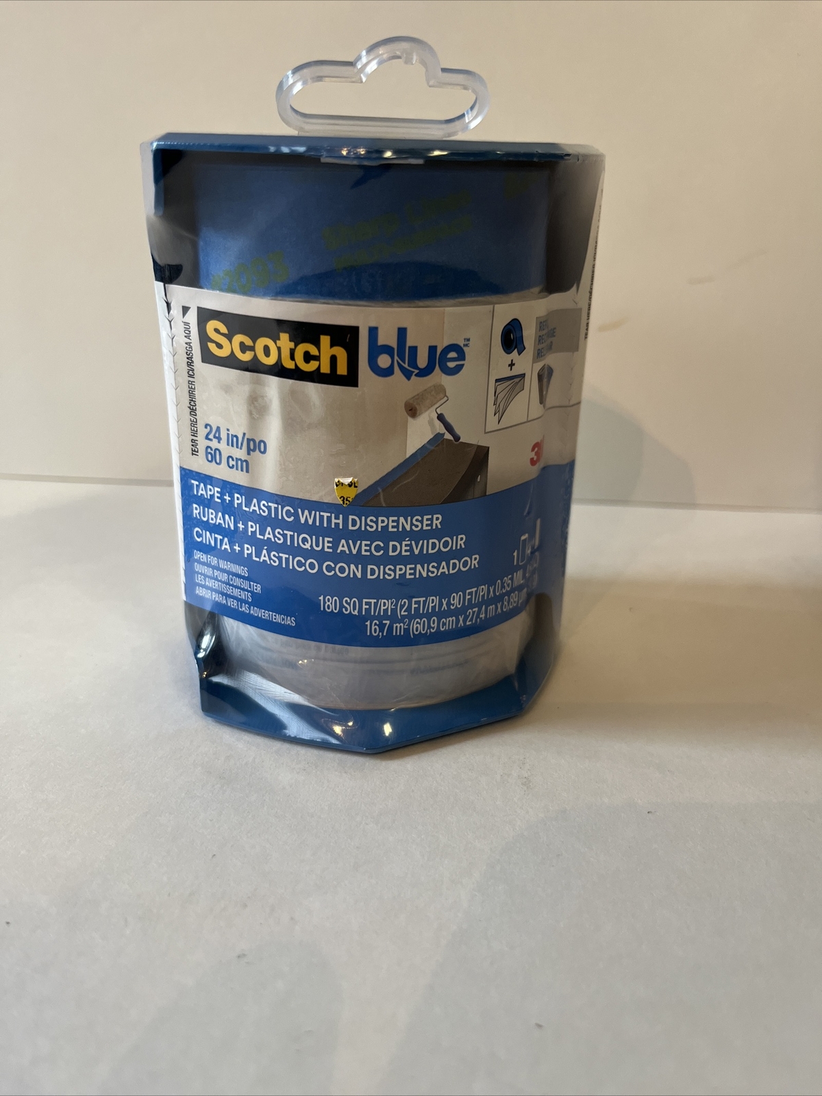 3M, Scotch, 24" x 90', Pre-Taped Painter's Plastic With Dispenser (3 ...