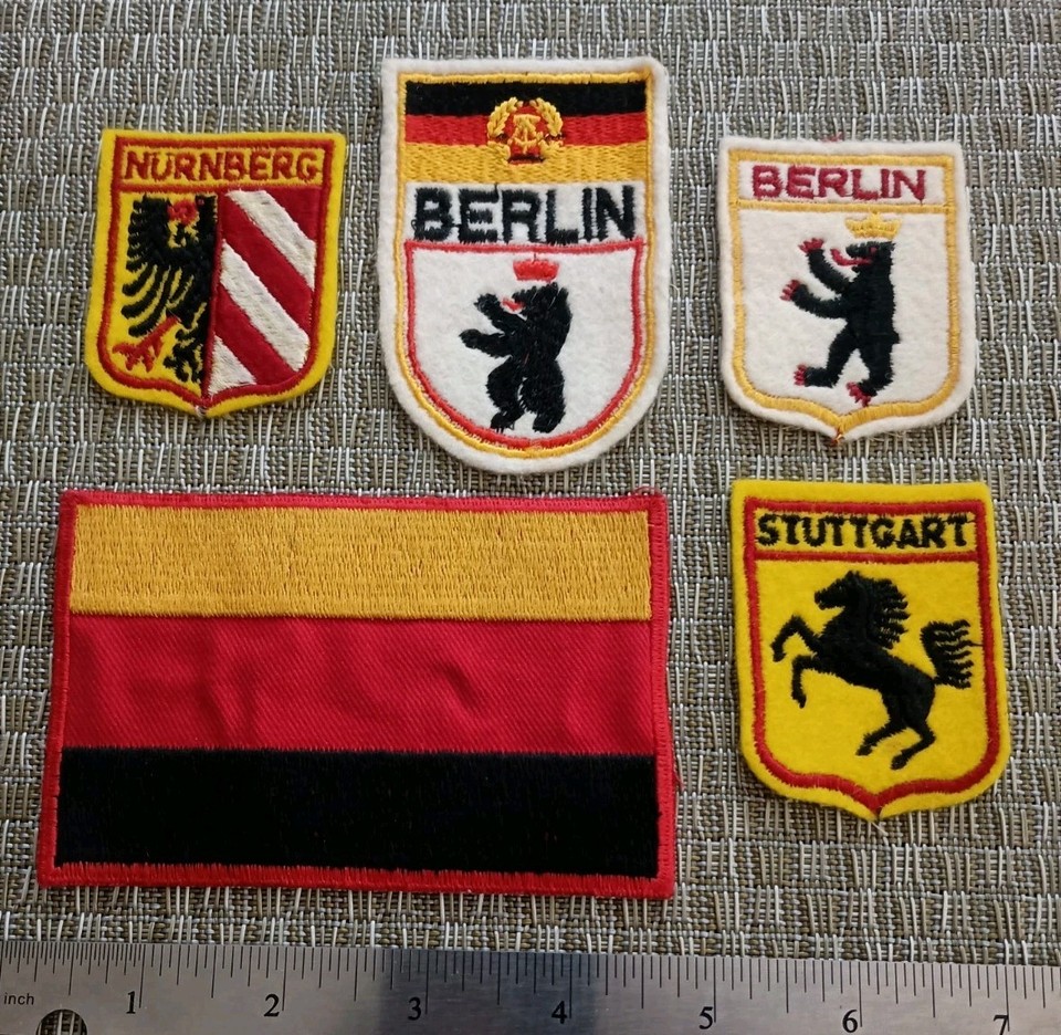 Lot Of 5 Vintage Travel Patches Germany Berlin Stuttgart Nurnberg Felt ...