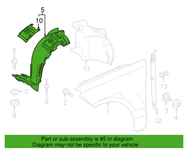 Mercedes Benz GLS550 GLS450 GLS350d 2017-2019 Right Ft Fender Liner ...