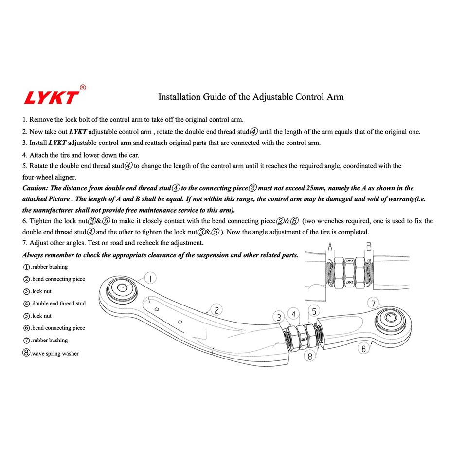 LYKT 2pcs Adjustable Arms Alignment Camber Rear Kit for Benz C、CLS、E ...