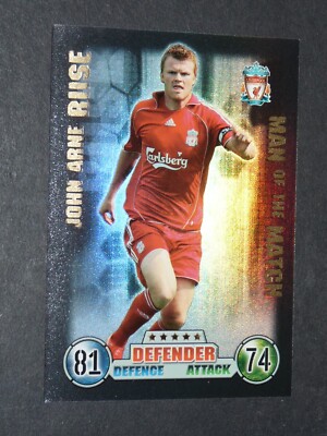 JOHN ARNE RIISE MoM LIVERPOOL REDS TOPPS CARD PREMIER LEAGUE FOOTBALL ...