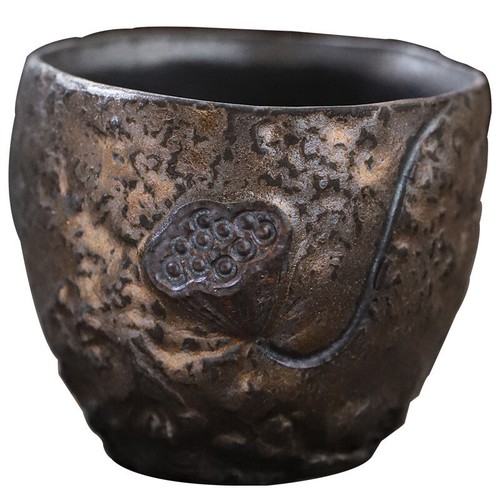 Ceramic Tea Cup Crude Pottery Iron Rust Glaze Design Creative Antique ...