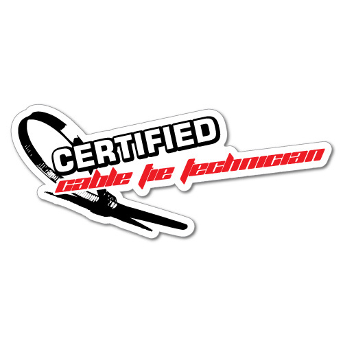 Certified Cable Tie Technician Sticker Decal Funny Vinyl Car Bumper ...