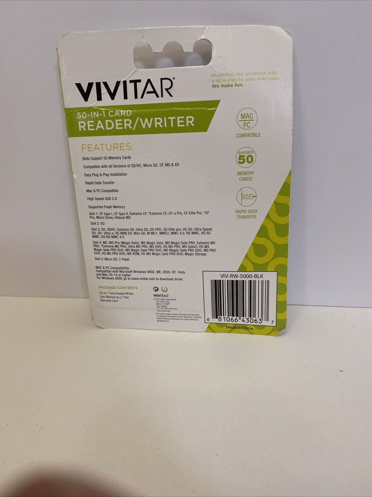 Vivitar VIV-RW-5000-BLK Reader 50-in-1 Card - Black (NEW) Sealed in box ...