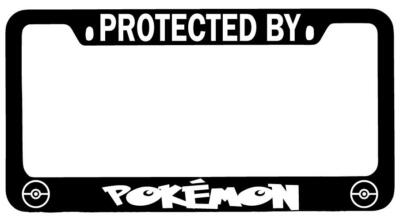 Protected By Pokémon Black METAL License Plate Frame Auto Pokémon | eBay