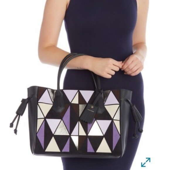 LONGCHAMP Large Penelope Arty Purple Amethyst Leather Satchel Tote ...