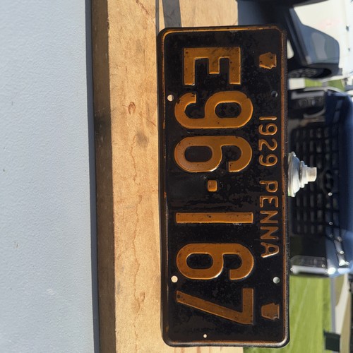 1929 PENNSYLVANIA PENNA PA ANTIQUE STEEL METAL LICENSE PLATE E96-167 | eBay