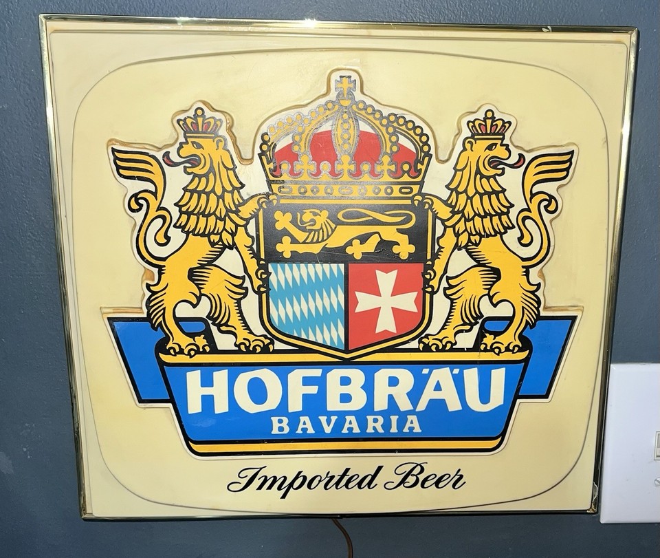 Hofbrau Beer Sign Vintage Light Up Beer Sign | eBay