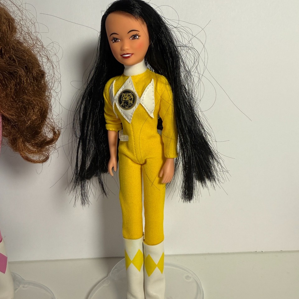Vintage Power rangers Dolls 1994 BAN DAI Pink n Yellow Ranger Kimberly ...