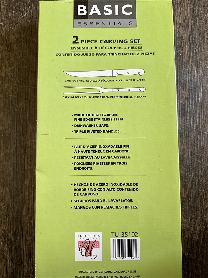 High Carbon Stainless Steel Knife & Fork Turkey Carving Set New Vintage ...