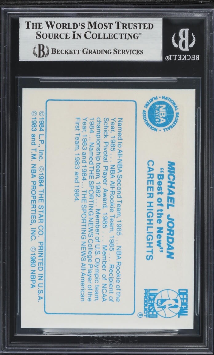 1986 STAR Best of the New/Old #2 MICHAEL JORDAN RC BGS 8.5 Nm MINT w/ 9 ...