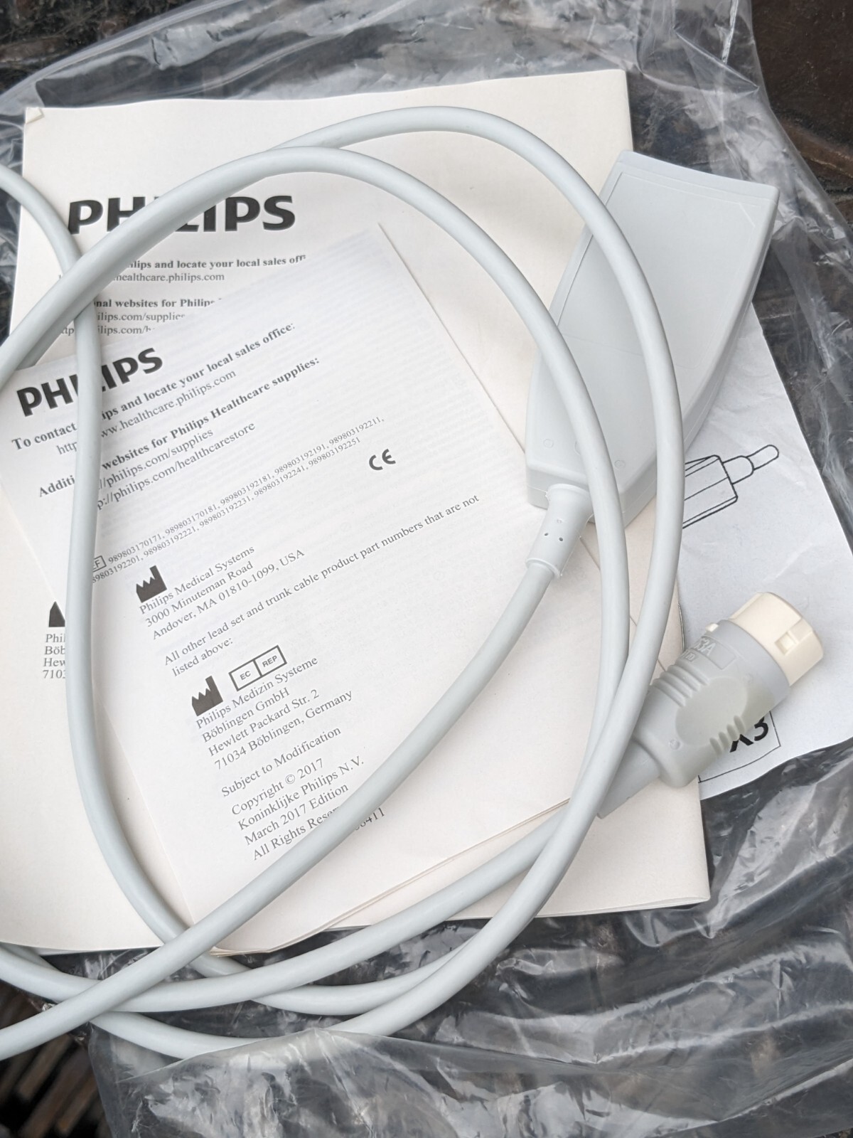New Philips M1663A ECG Trunk Cable REF 989803144791, New, German | eBay