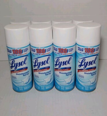 Lot of 8 Cans Lysol Disinfectant Spray Crisp Linen Scent Eliminates ...