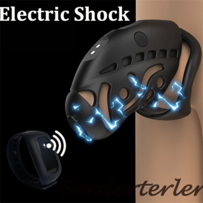 9 Speed Shock Cage Male Wireless Remote Control Chastity Cage Lock Belt ...