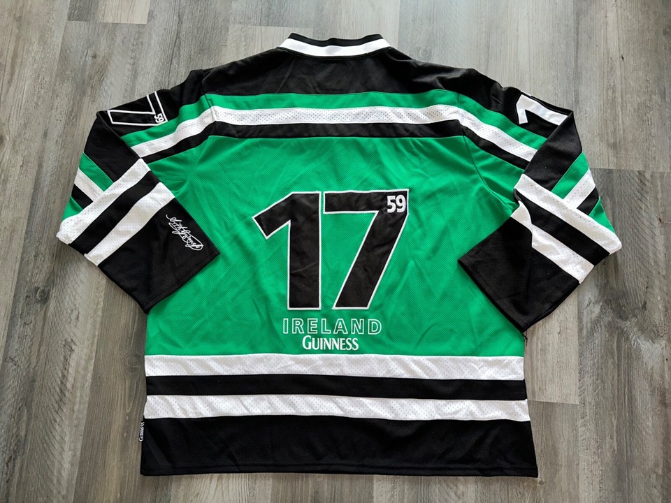 Guinness Beer Green White Harp Hockey Jersey #17 Irish Dublin Ireland ...