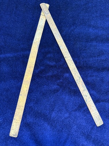 Antique 1800’s Rare Stanley Solid Brass #17 Blacksmith Folding Ruler 24 ...