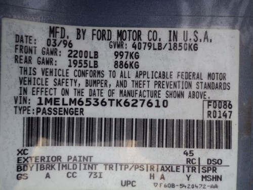 Driver Left Caliper Front Fits 96-97 CONTOUR 98163 | eBay