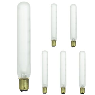 6Pack Tubular Light Bulbs, Frosted T6.5, 25W, 2600K, 170LM, 120V | eBay