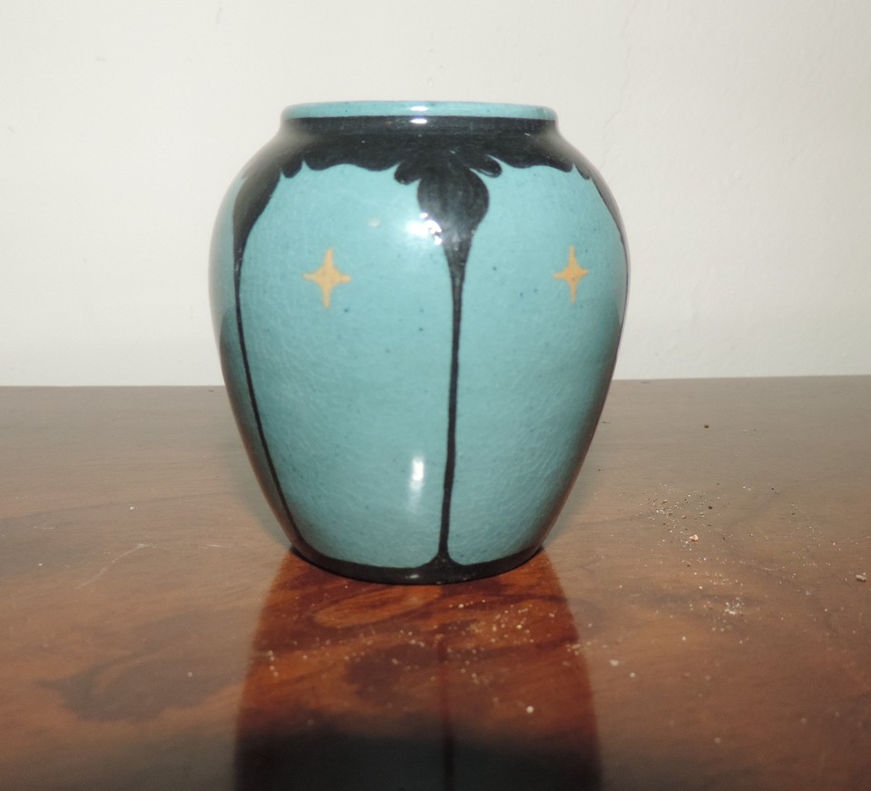 Small Antique Aesthetic Movement Art Nouveau Pottery Vase De Distel ...