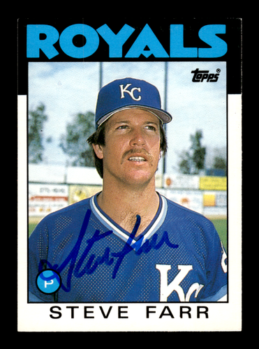 1986 Topps Traded # 35T Steve Farr Autograph Signed Card (M2) Kansas ...
