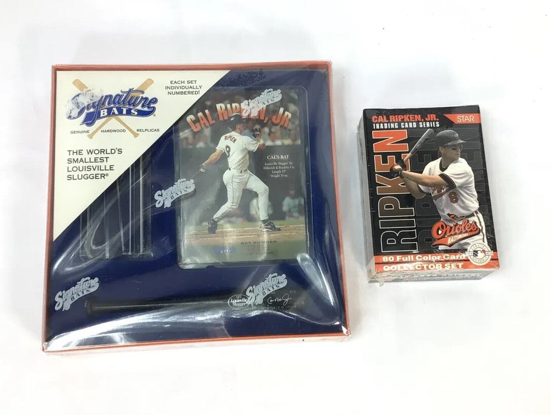 Signature Bats CAL RIPKEN Jr. Mini Louisville Bat & Card AND 80 Trading ...