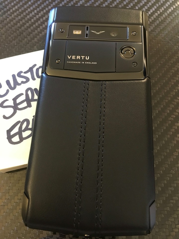 Genuine Brand NEW Vertu Signature Touch PURE JET Calf leather Luxury ...