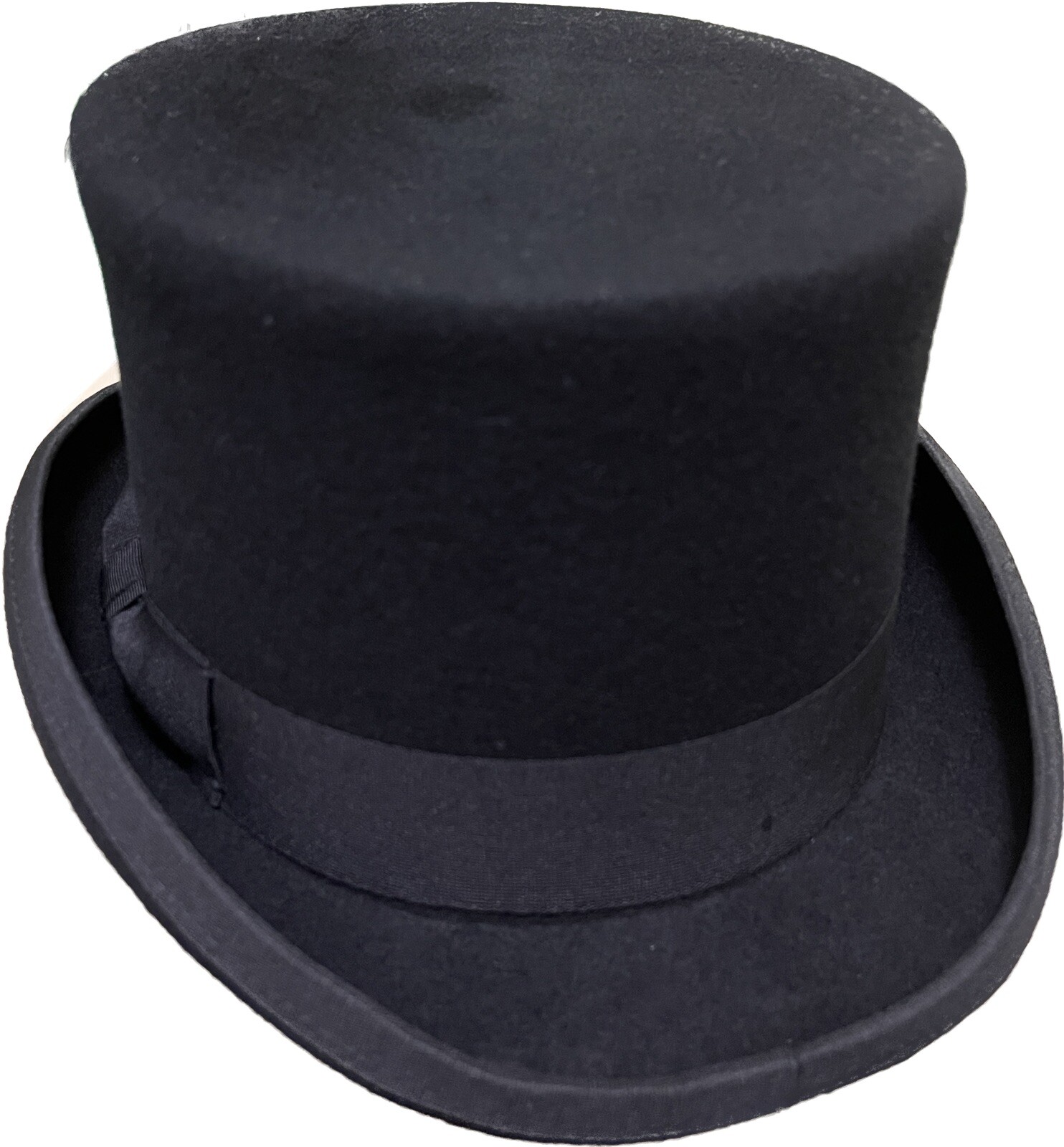 Timeless Black Wool Top Hat with Curled Brim Men Topper Gothic ...
