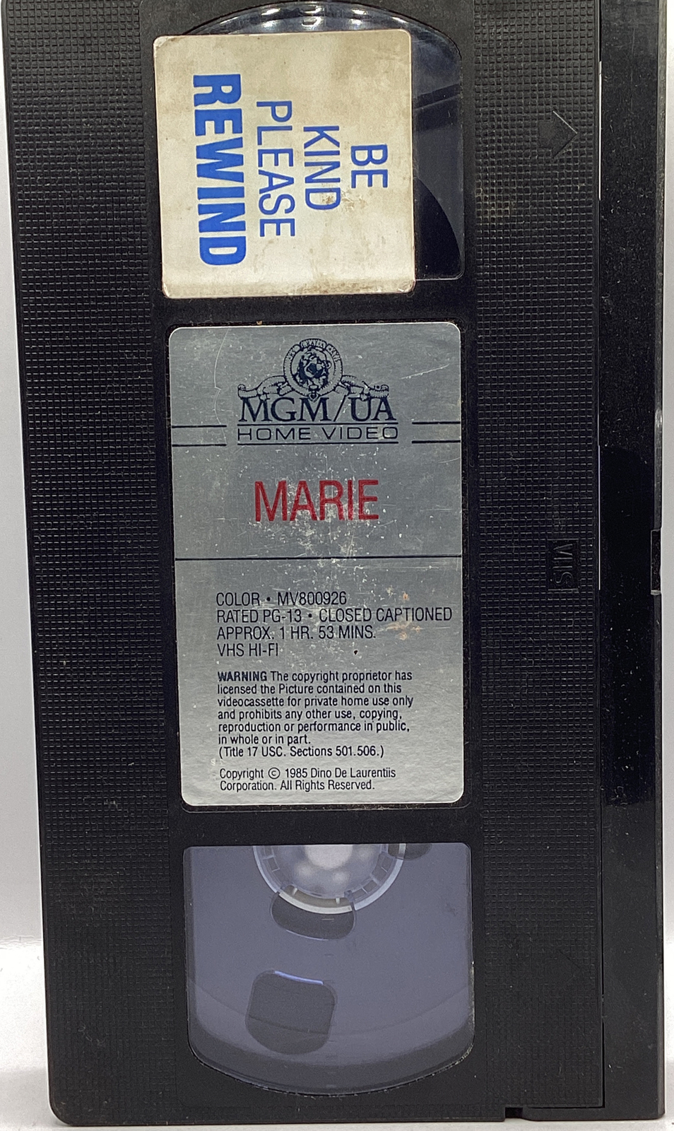 Marie VHS 1986 Sissy Spacek Former Rental Cut Box **Buy 2 Get 1 Free ...