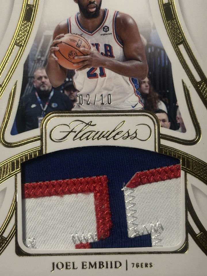 2023-24 Panini Flawless Joel Embiid Gold Patch /10 #PAT-4 Game Worn ...