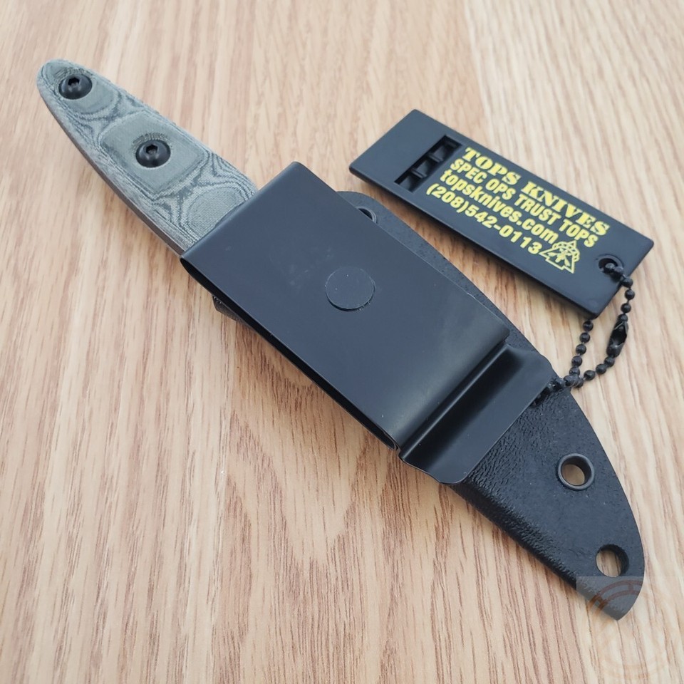 TOPS UTE-Utility Tool Edged Fixed Knife 2.88" 1095HC Steel Full Blade ...