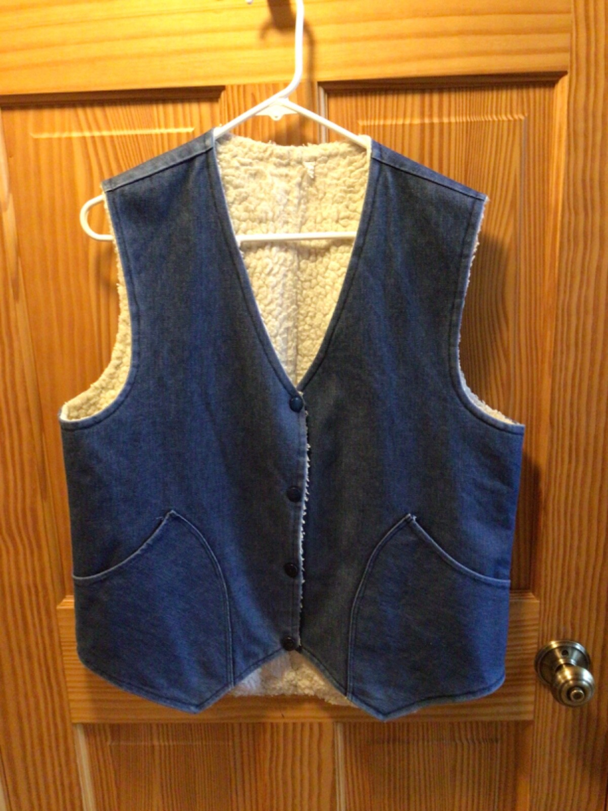 Amish Mennonite Hand Made Blue Denim Men's Lined Vest… - Gem