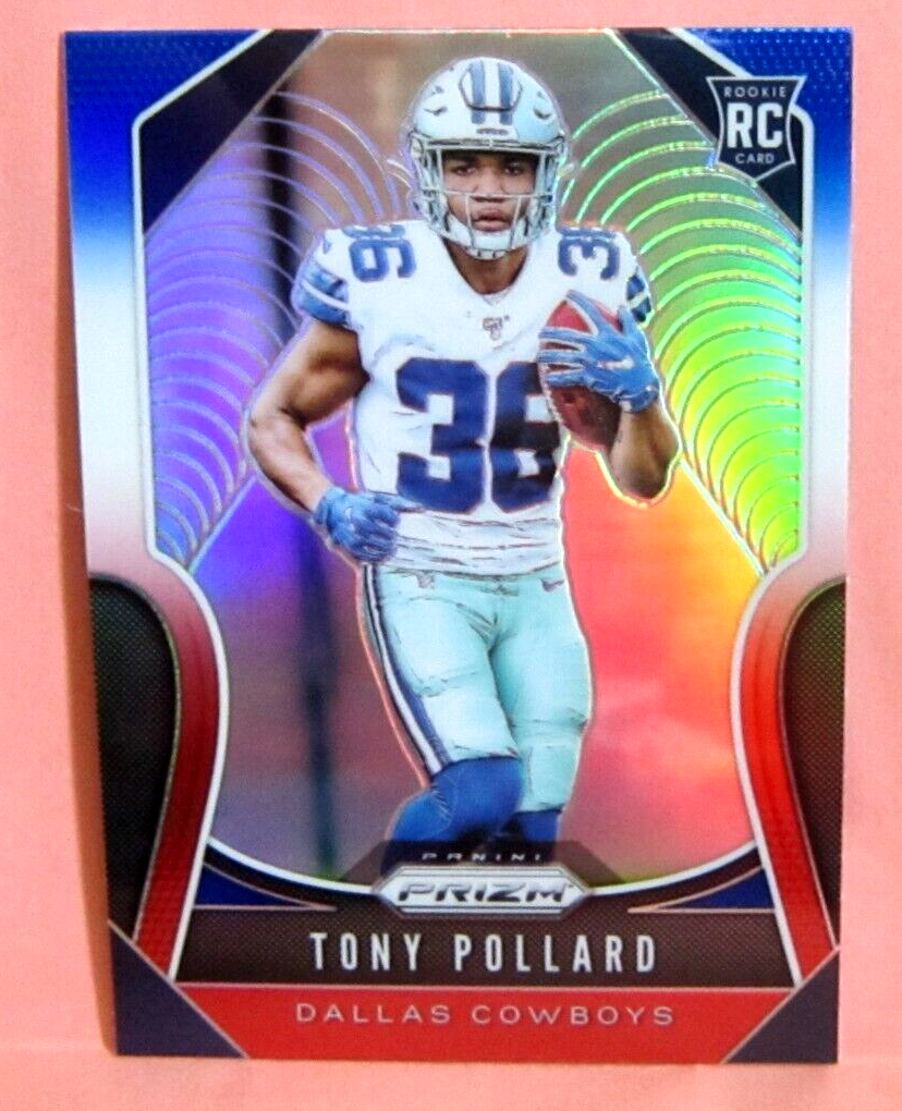 Tony Pollard 2019 Panini Prizm Red,White,Blue Prizm REFRACTOR ROOKIE ...