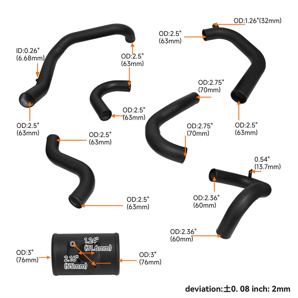 Front Mount Intercooler Kit For 02-07 Subaru Impreza WRX/STI Ej20 Ej25 ...