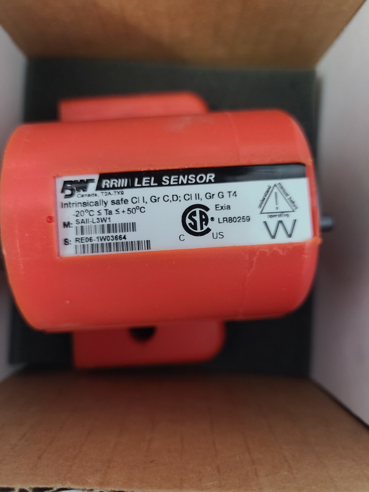 HONEYWELL BW COMBUSTIBLE GAS SENSOR SAII-L3W1 For LEL Gas RIG RAT III ...