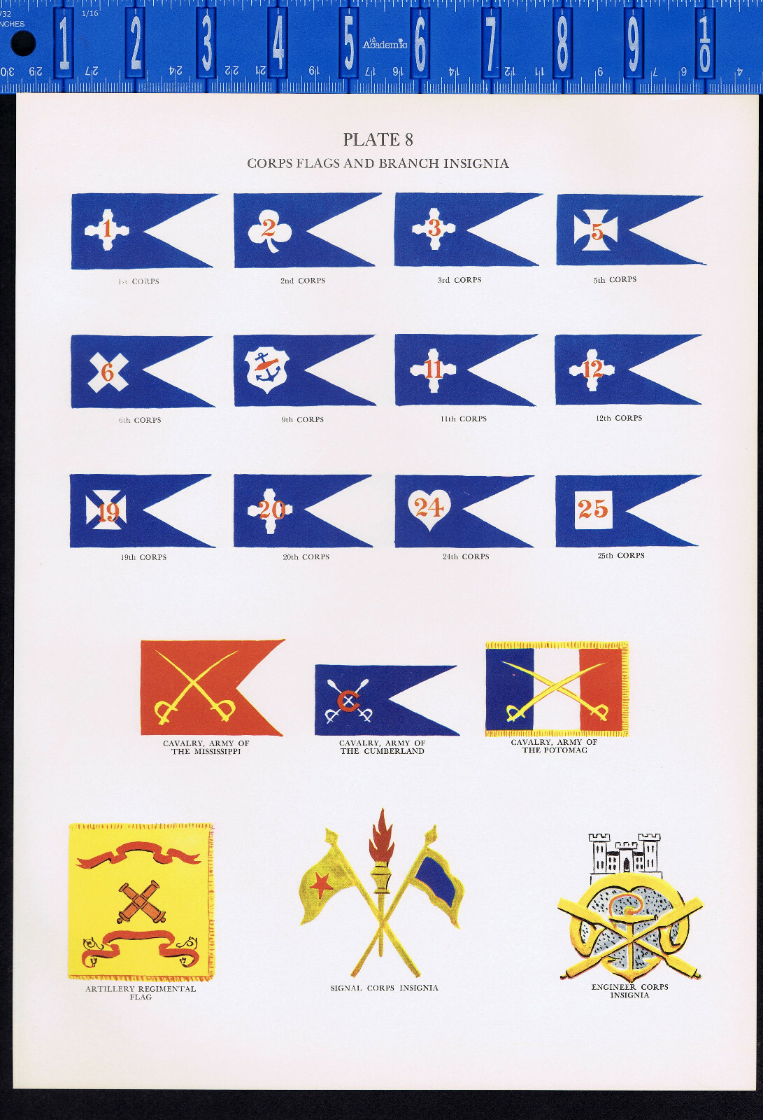 Union Army Corps Flags and Branch Insignia I, American Civil War ...