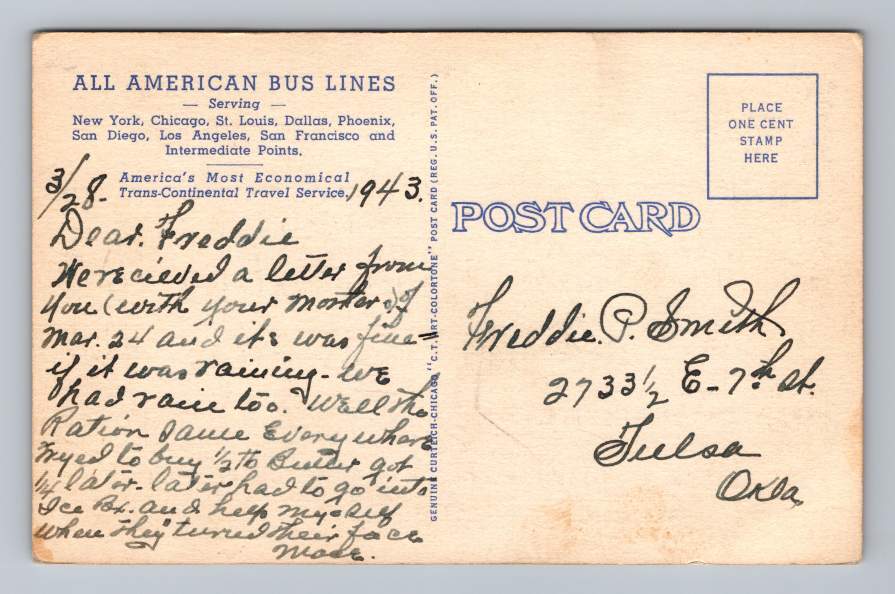 American Bus Lines ~ Vintage Linen Airstream Transportation Advertising ...