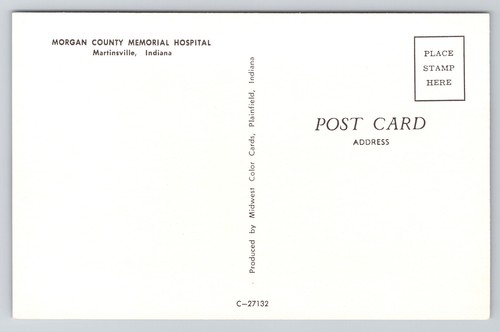 Morgan County Memorial Hospital Martinsville IN Postcard | eBay