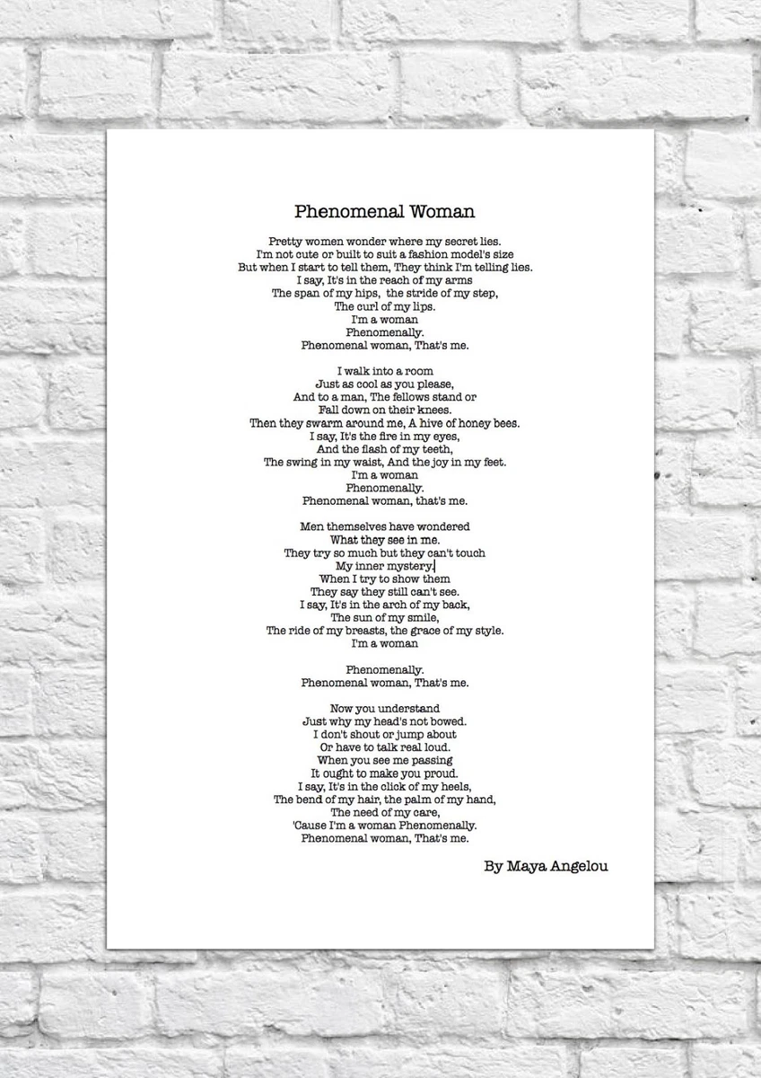 Phenomenal Woman Poem By Maya Angelou Pdf | Sitedoct.org