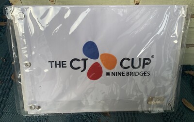 2019 The CJ Cup at 9 Bridges White Embroidered Golf Flag Mint Rare ...