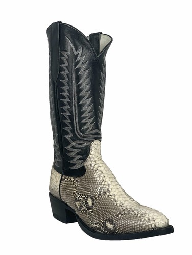 Cowtown Natural Python Round Toe Western Boots | eBay