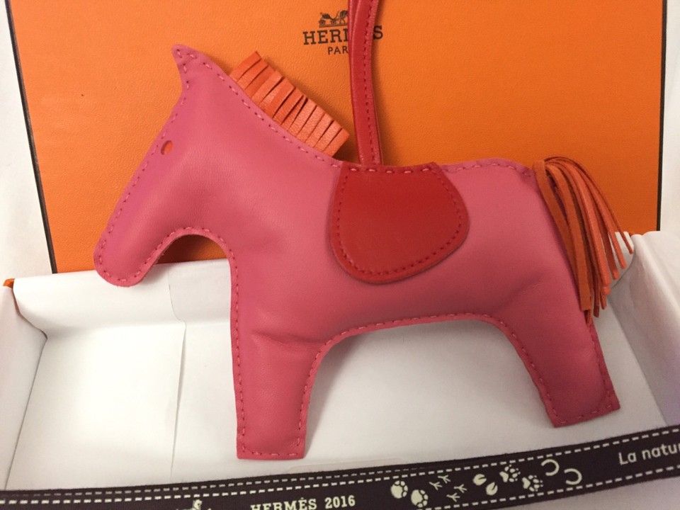 Hermes Large Rodeo Horse Pony GM Pink Red Rose Azalee Azalea Orange Bag ...