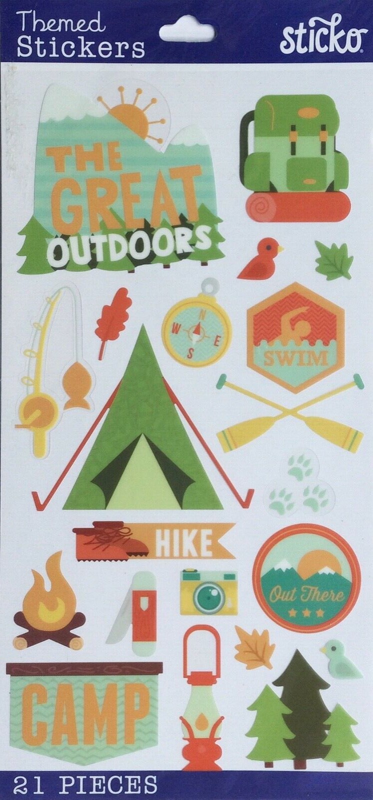 EK Success Themed (GREAT OUTDOORS) Autocollant Scrapbooking Stickers BY ...