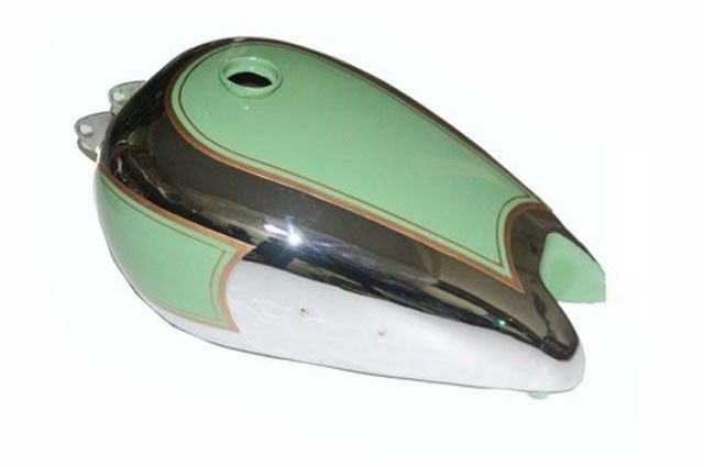 Gas Petrol Fuel Tank Chrome Plated Green Paint Vintage 1947 Bsa B31 ...