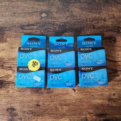 Lot of 6 New Sony DVC Mini DV 60 Premium Blank Tapes Digital Video ...
