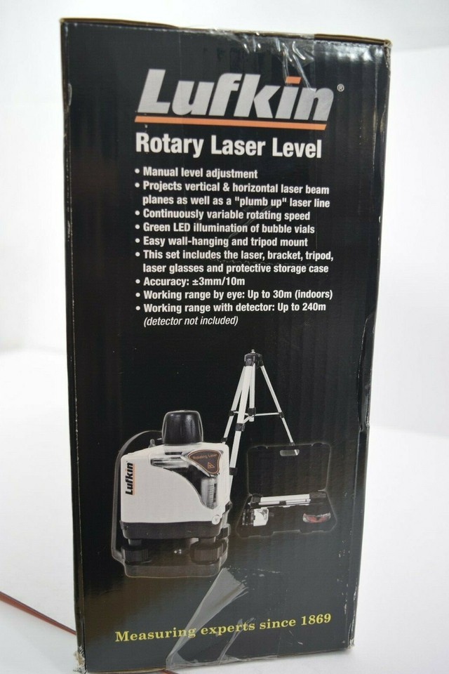 Lufkin Rotary Laser Level LR500 Kit Carry Case Laser Glasses Tripod ...