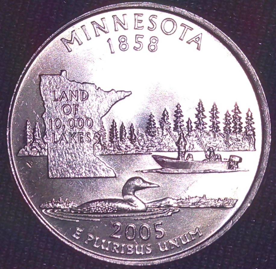 2005-P Minnesota State Quarter Extra Tree Error DDR-007 Cherry Picker ...