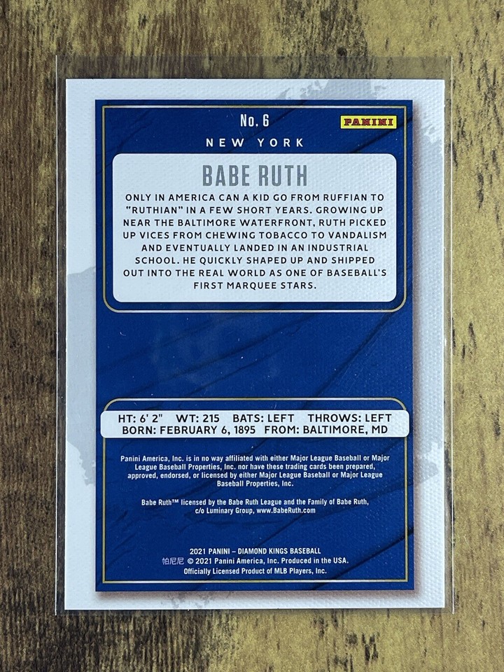 2021 Panini Diamond Kings Babe Ruth card #6 New York Yankees | eBay