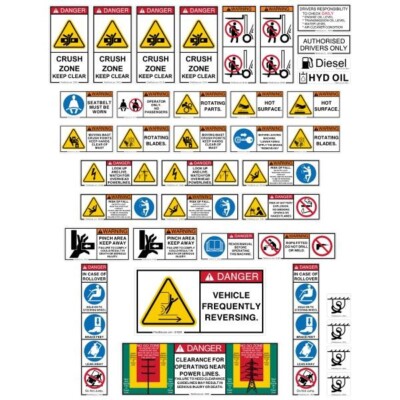 TELEHANDLER SAFETY DECALS STICKERS TELESCOPIC FORKLIFT LOADALL CAT JCB ...